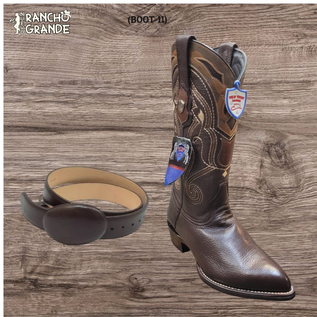 Men's Western Boots Genuine (Original) Elk Pointed-Toe - Brown - El ...