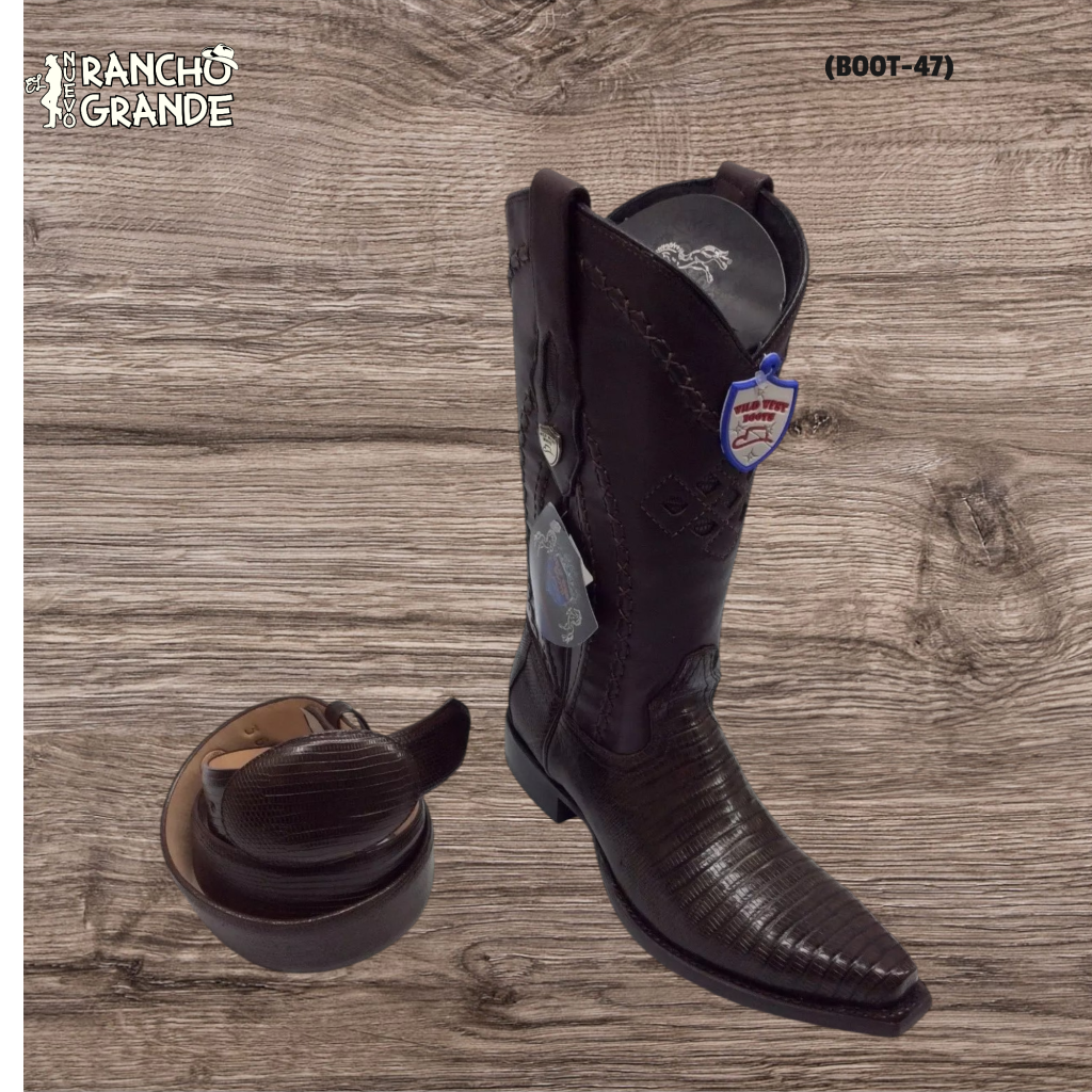 Men's Western Boots Genuine (Original) Lizard Pointed Toe - Brown - El ...